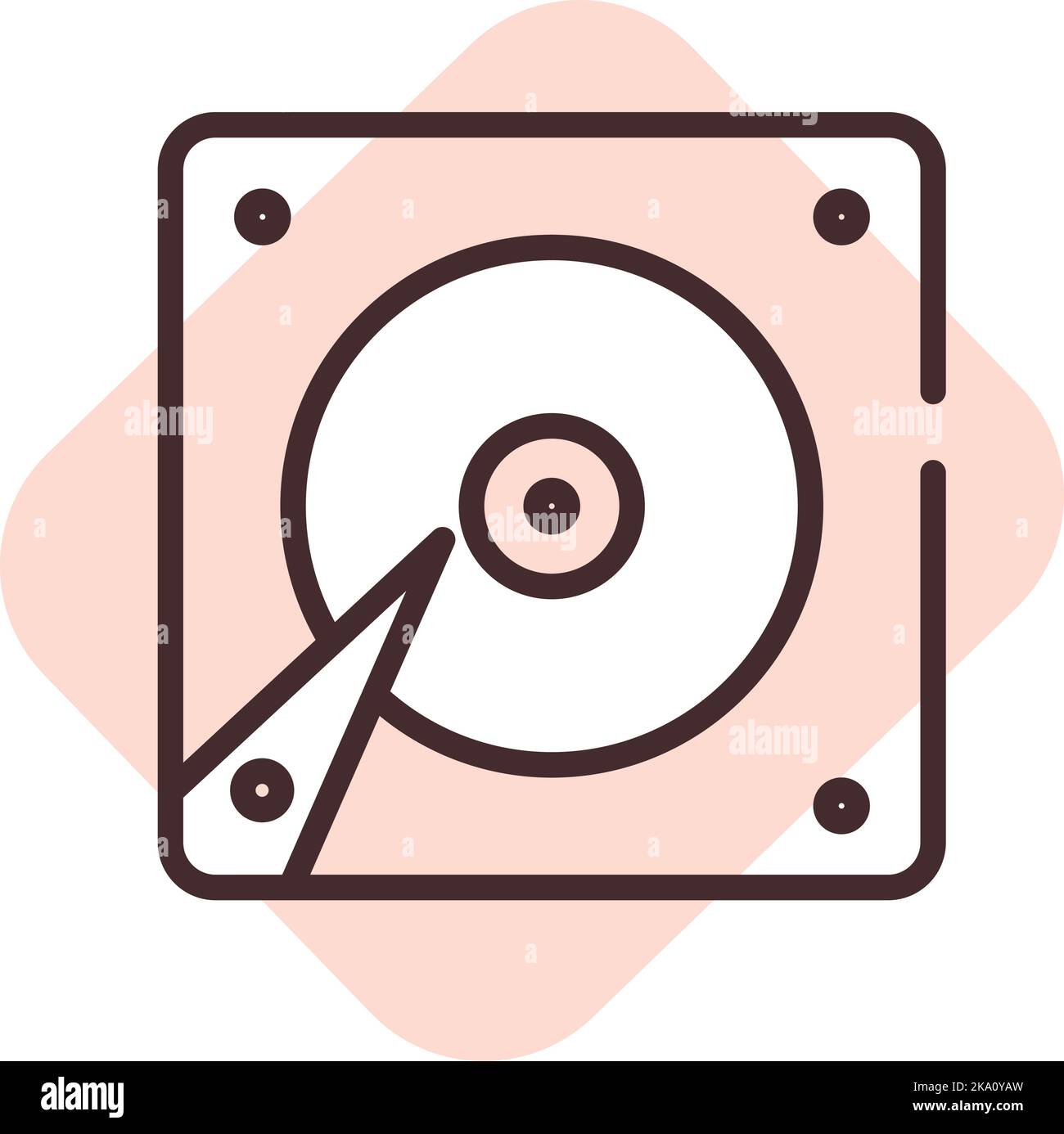 Electronics disc, illustration or icon, vector on white background ...
