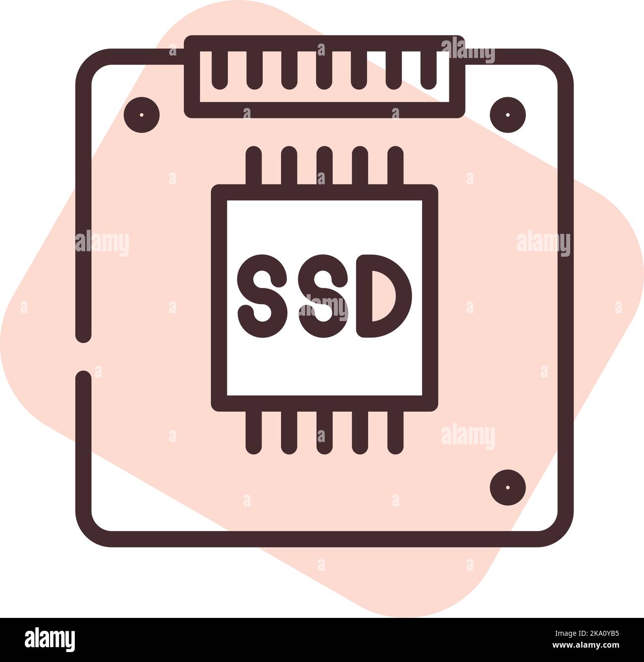Electronics SSD Card, illustration or icon, vector on white background ...