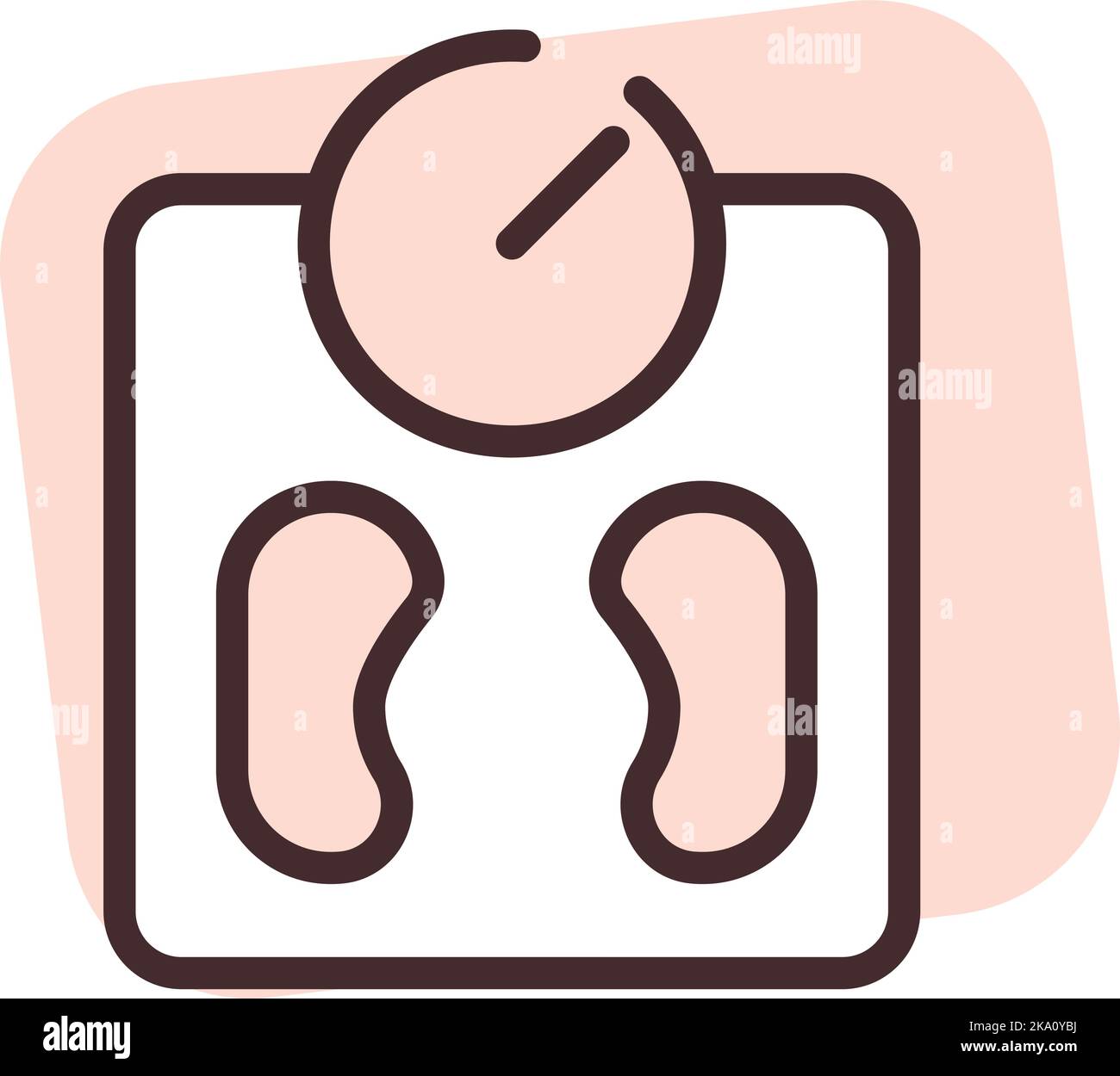 Electronics weight scale, illustration or icon, vector on white ...