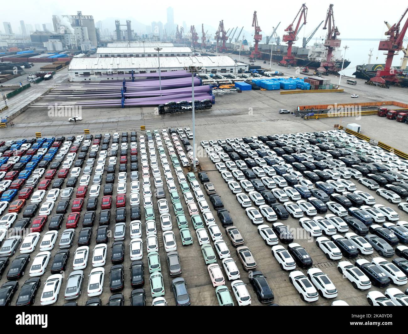 LIANYUNGANG, CHINA - OCTOBER 31, 2022 - An aerial photo shows a large ...