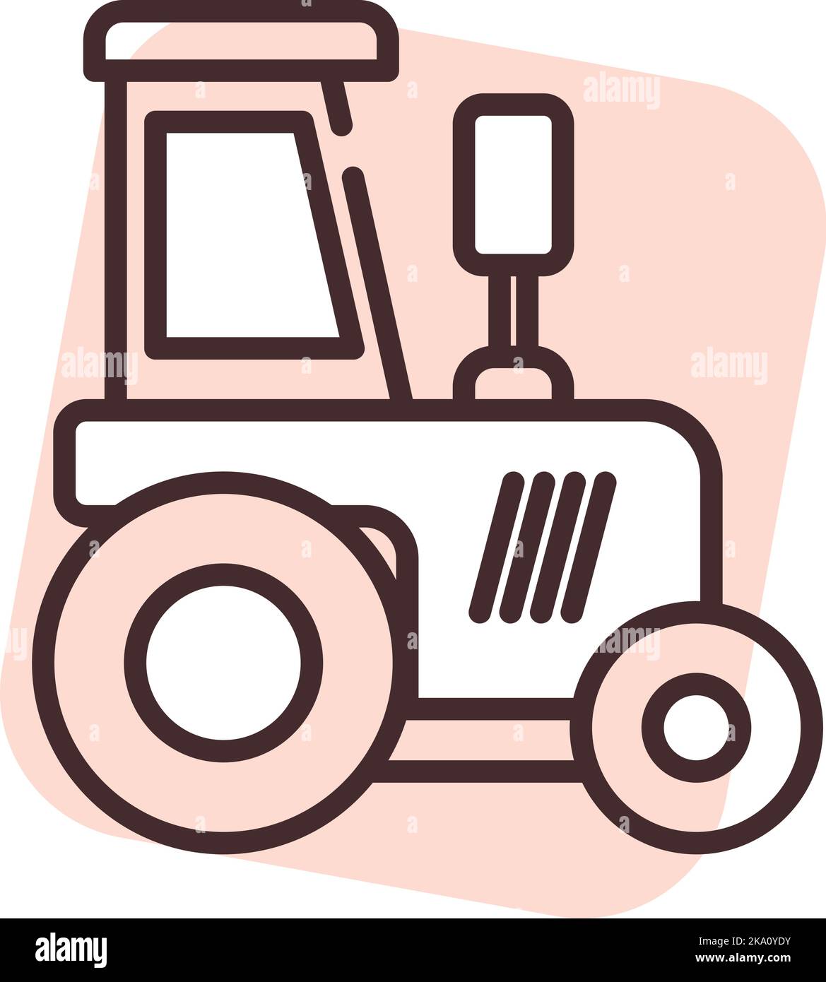 Construction tractor; illustration or icon; vector on white background ...