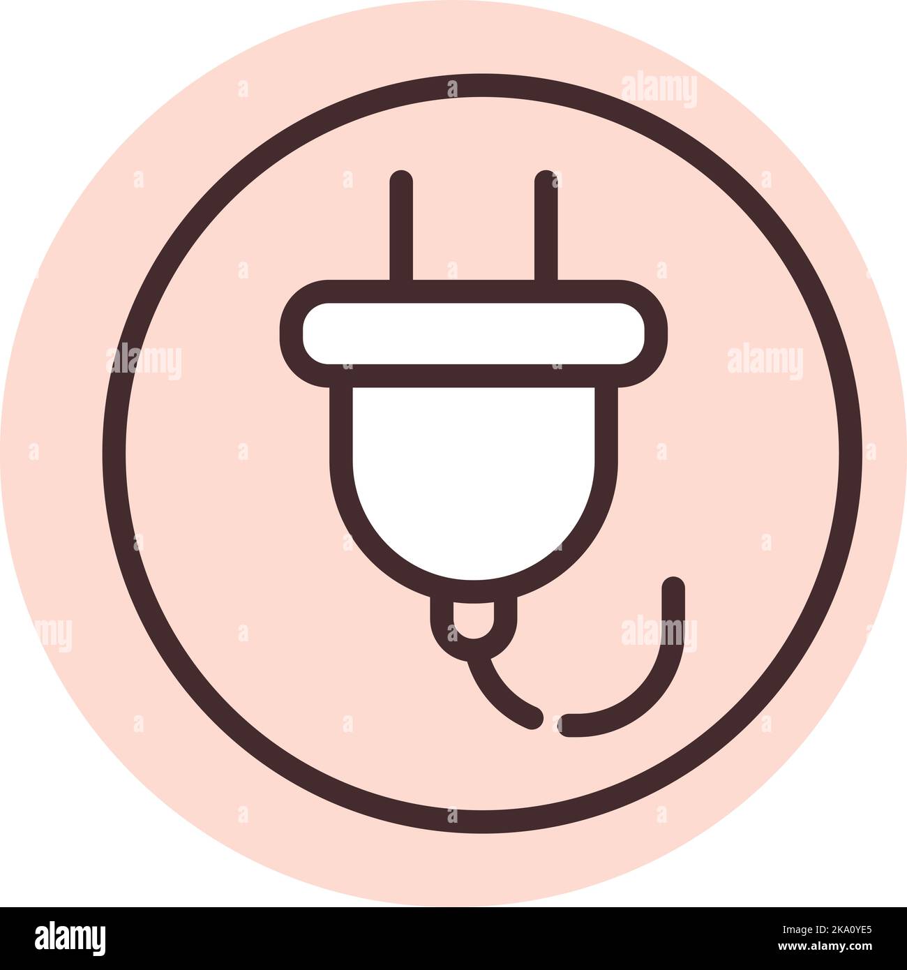 Construction equipment electric plug, illustration or icon, vector on ...