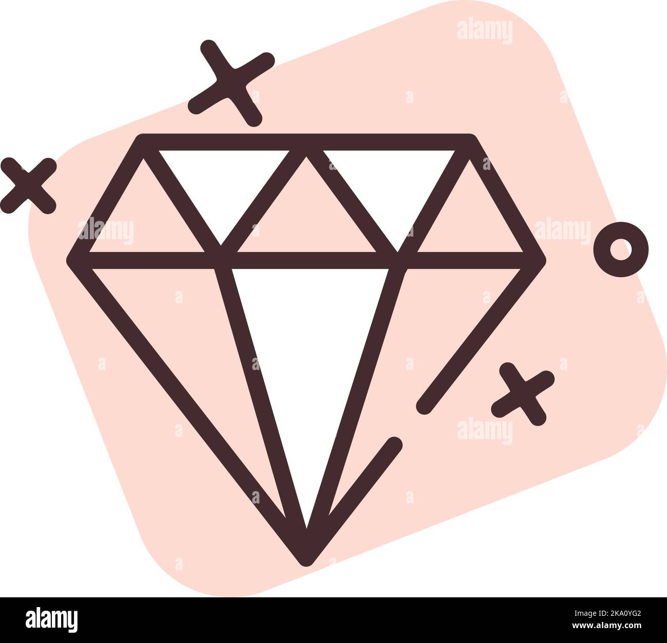 Event engagement diamond ring, illustration or icon, vector on white ...