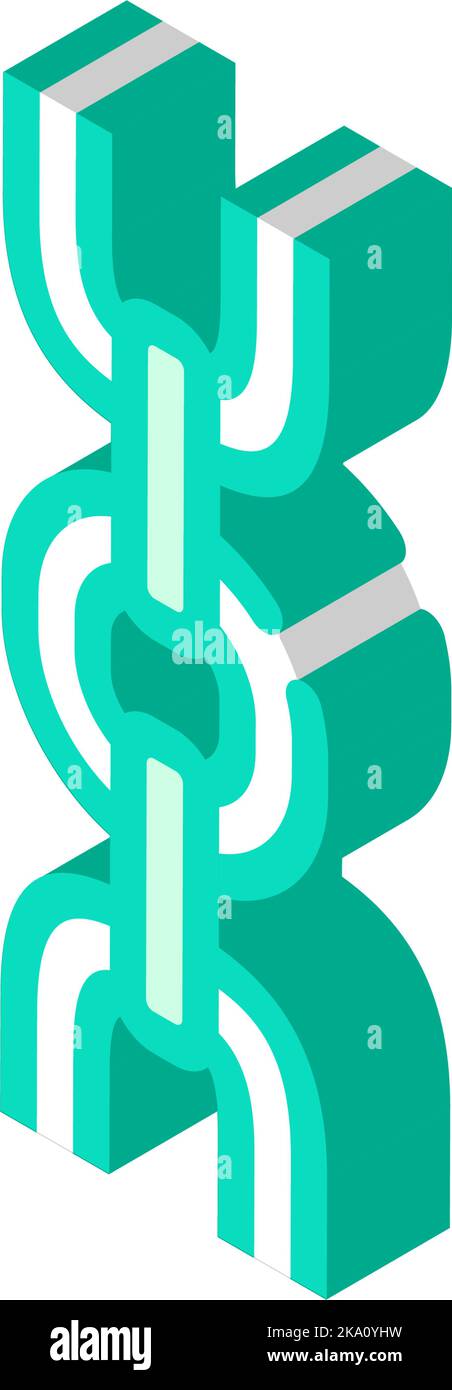 long and short chain isometric icon vector illustration Stock Vector ...