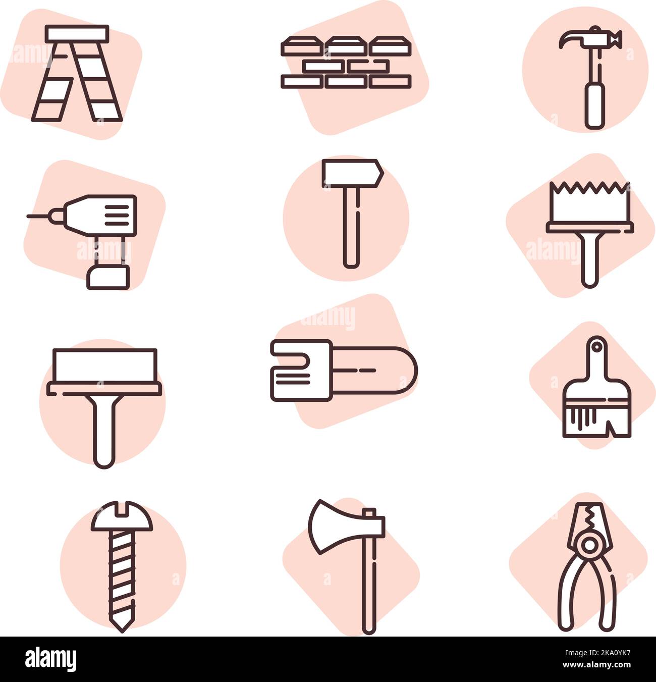 Construction maintenance; illustration or icon; vector on white ...