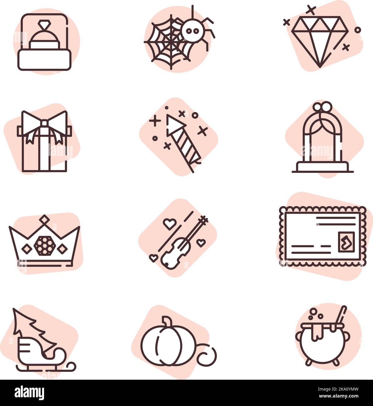 Traditional events, illustration or icon, vector on white background ...