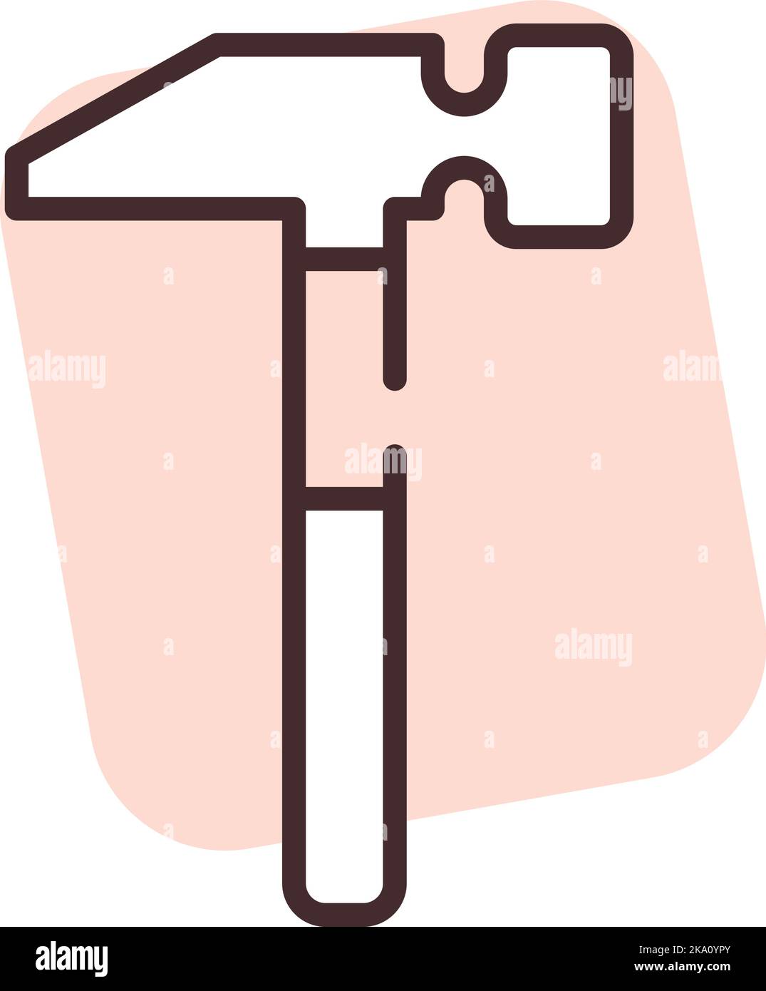 Construction small hammer; illustration or icon; vector on white ...