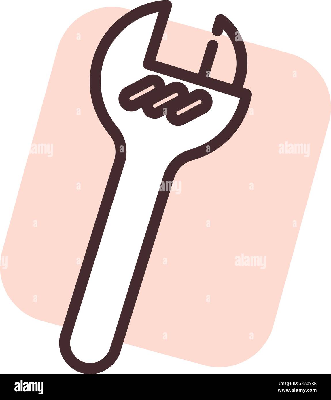 Construction wrench, illustration or icon; vector on white background ...