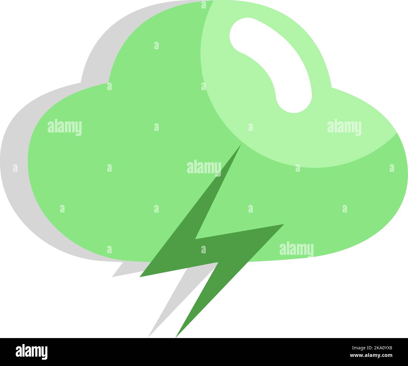 Ecology thunder, illustration or icon, vector on white background Stock ...