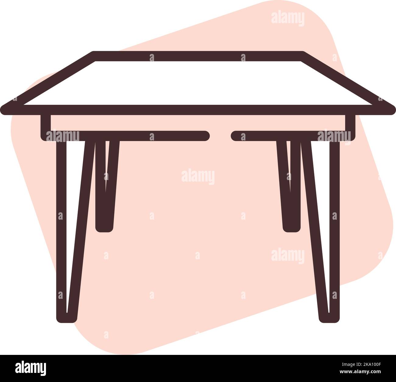 Furniture kitchen table, illustration or icon, vector on white ...