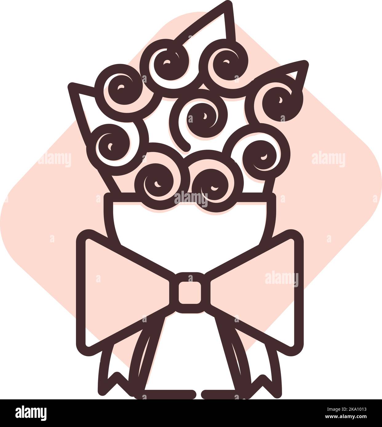 Event flower bouquet, illustration or icon, vector on white background ...