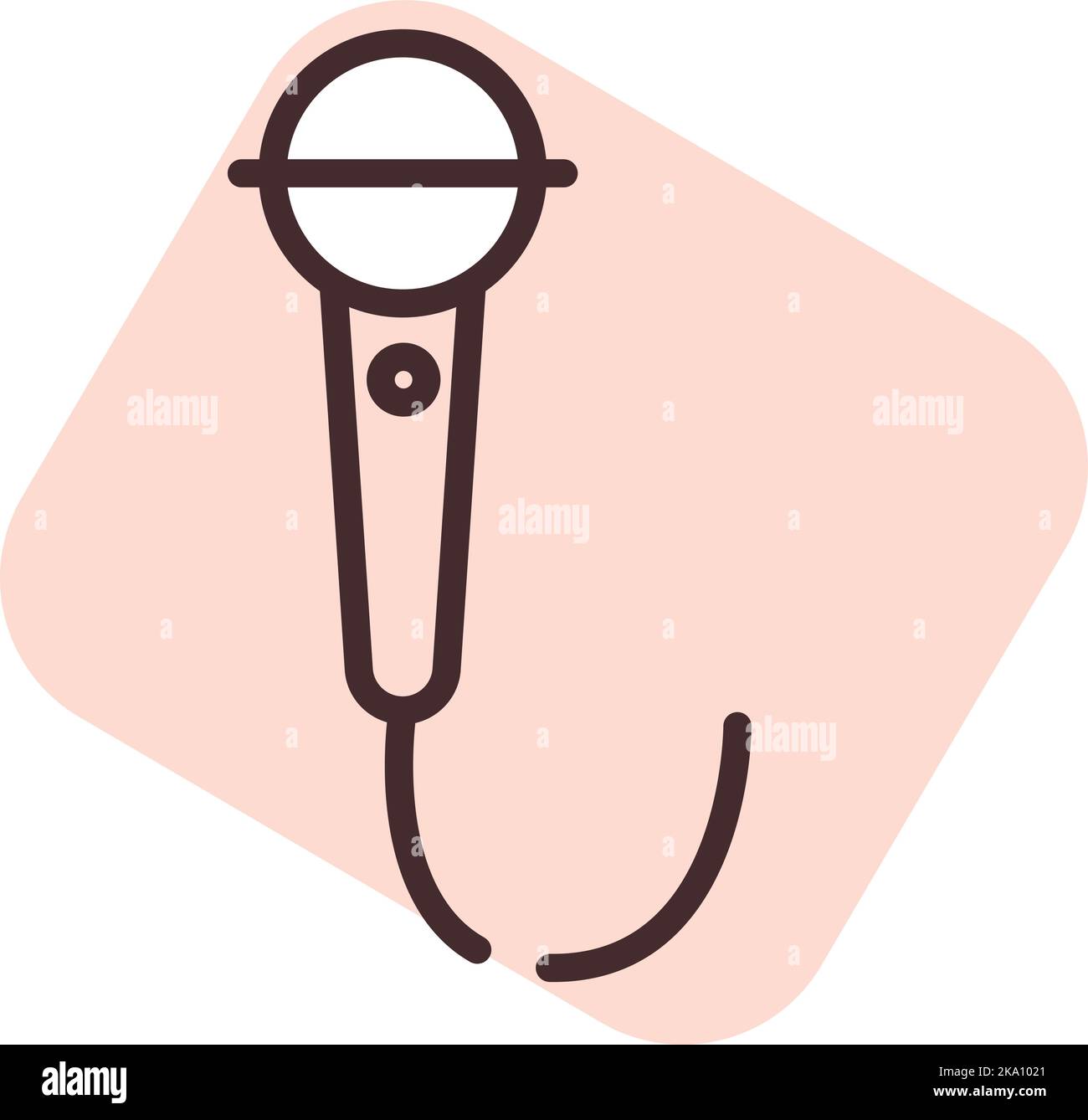 Electronics microphone, illustration or icon, vector on white ...