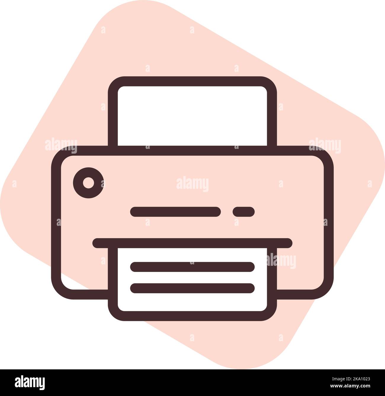 Electronics printer, illustration or icon, vector on white background ...