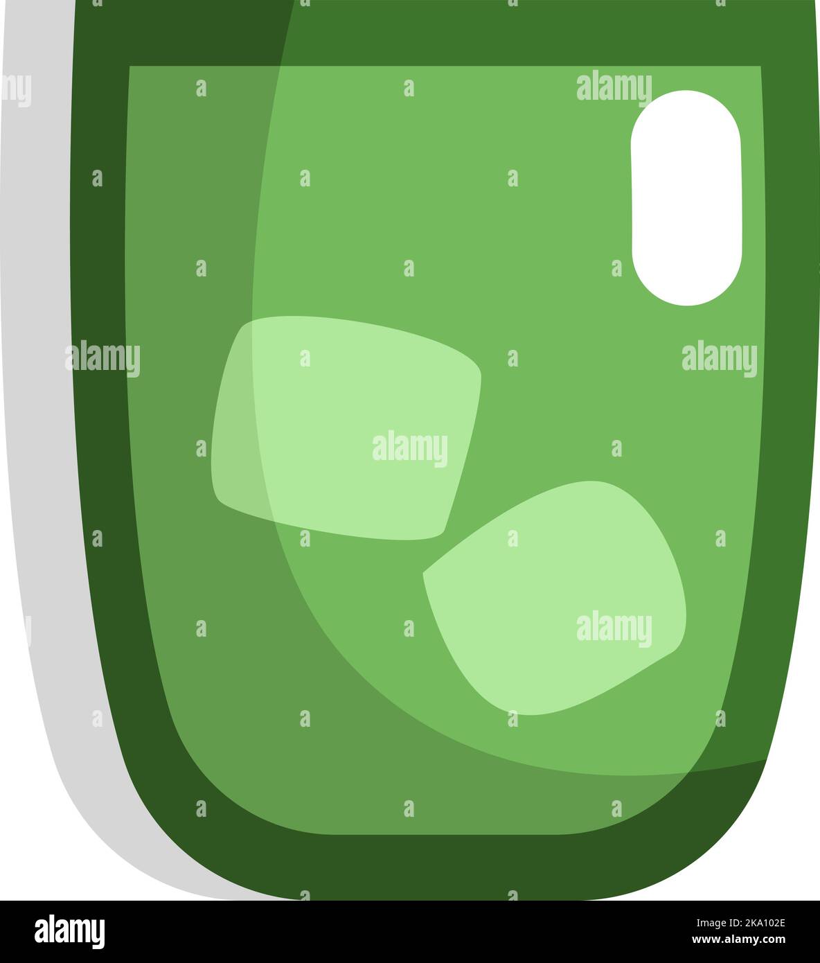 Green tea ice tea, illustration or icon, vector on white background ...