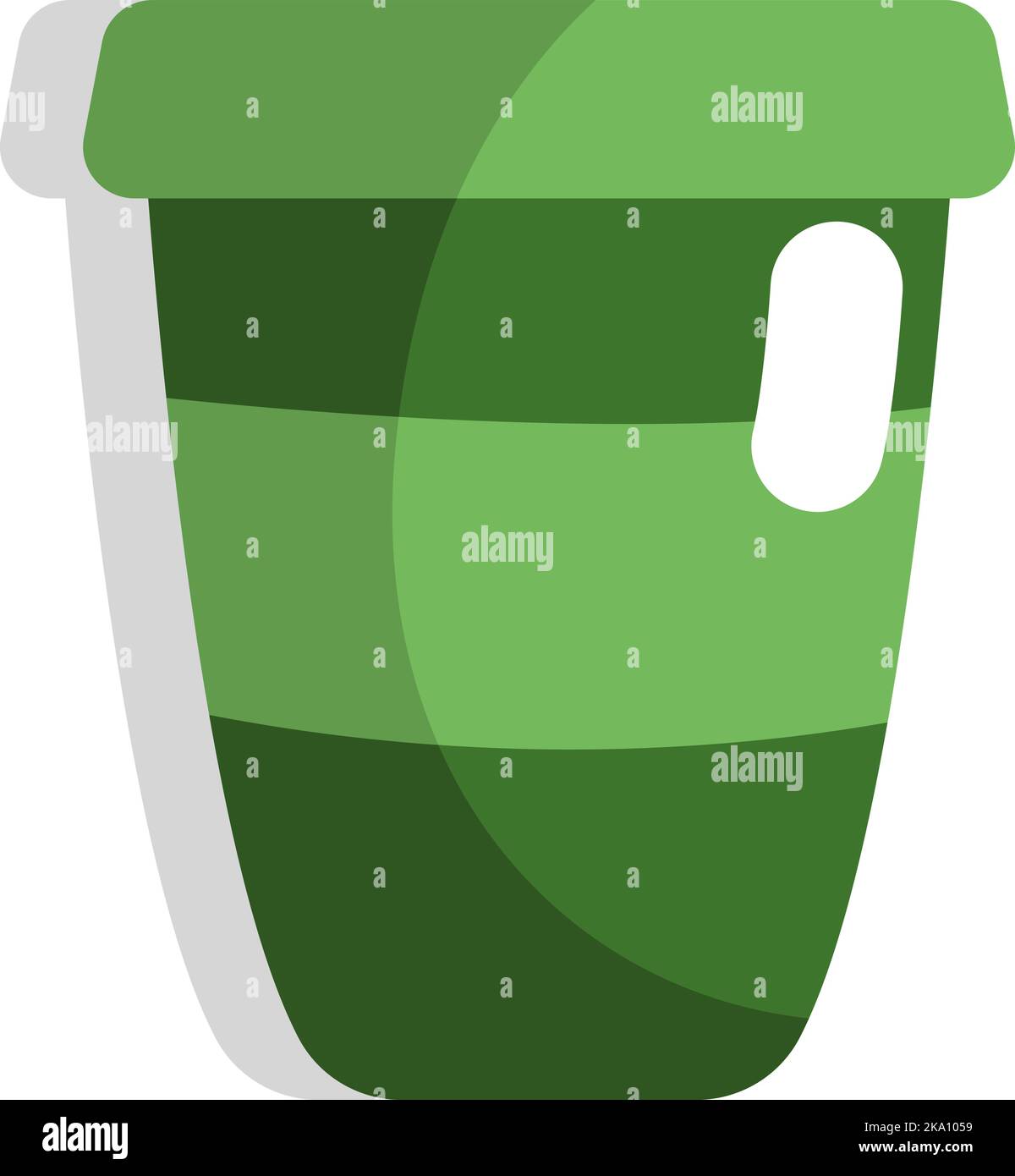 Green tea in long cup, illustration or icon, vector on white background ...