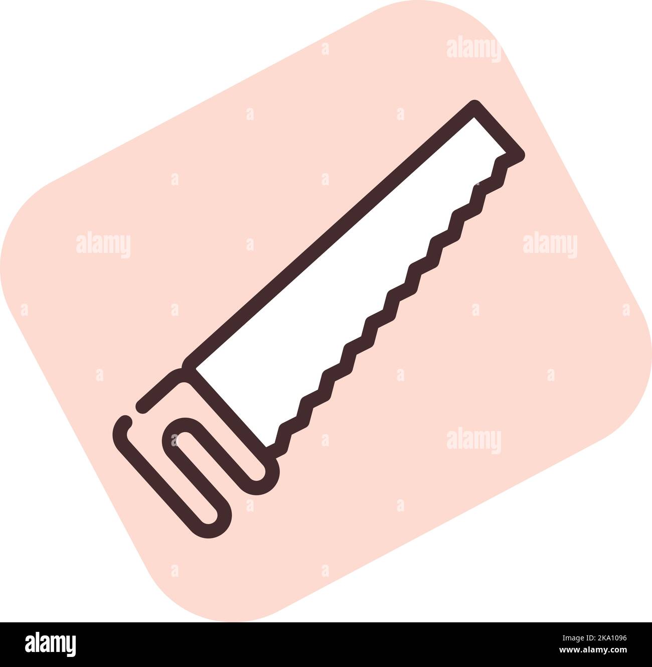 Construction equipment saw, illustration or icon, vector on white ...