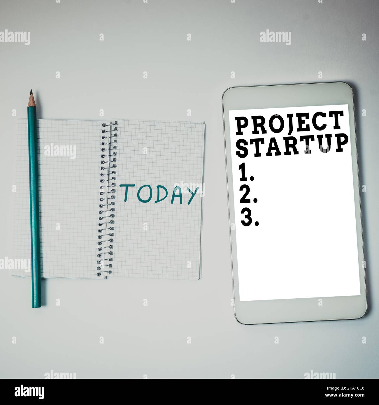 Handwriting text Project Startup. Word for the initial opportunity of a ...