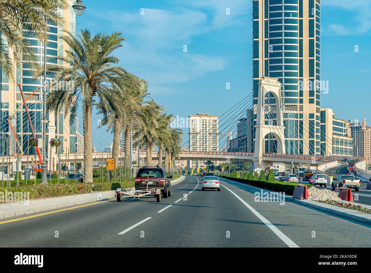 Doha's Corniche in West Bay on Dec 9, 2018 in Doha, Qatar. The Doha ...