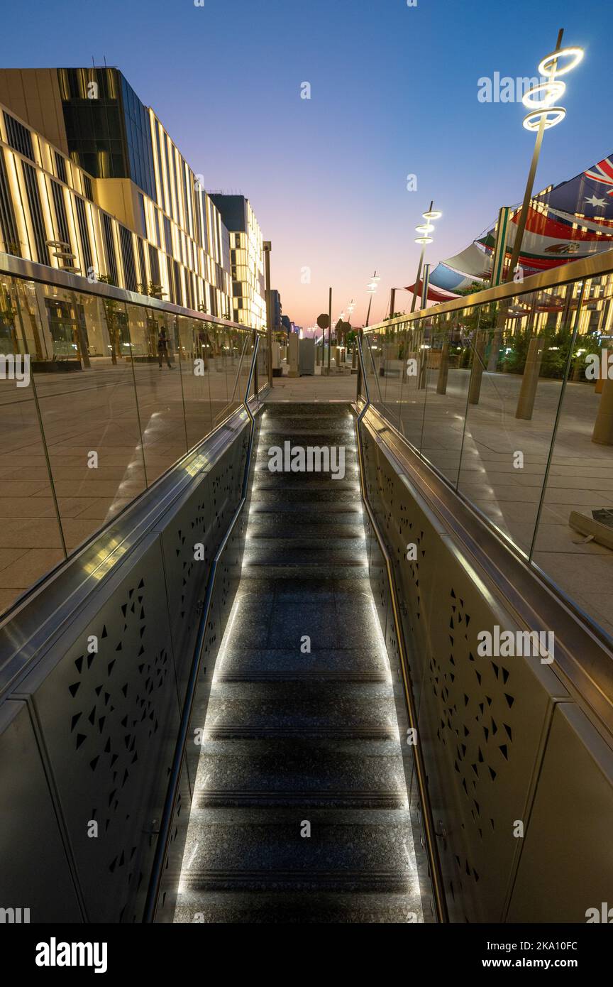 Lusail Commercial Boulevard Tram station Stock Photo - Alamy