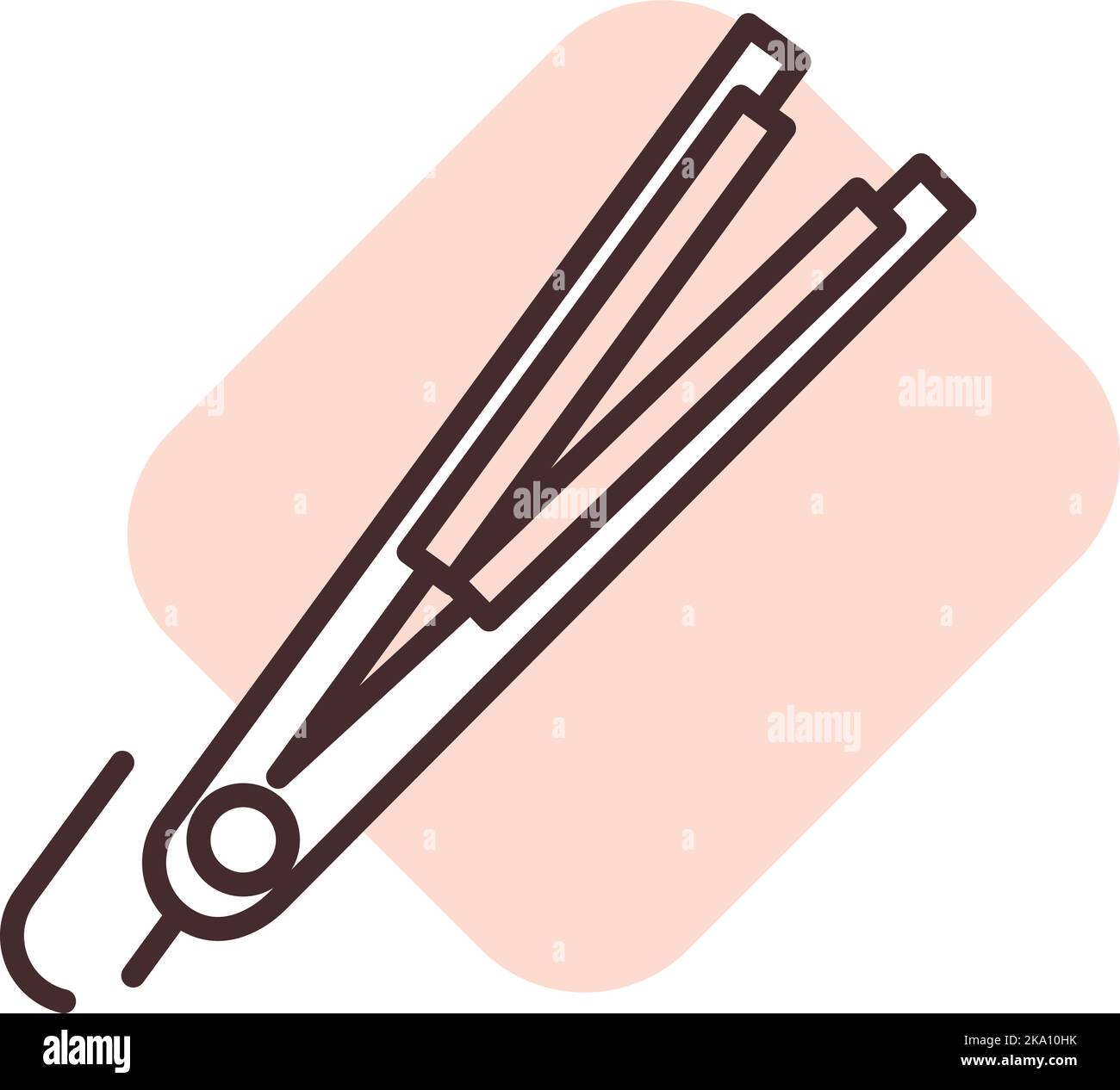 Electronics hair iron, illustration or icon, vector on white background ...