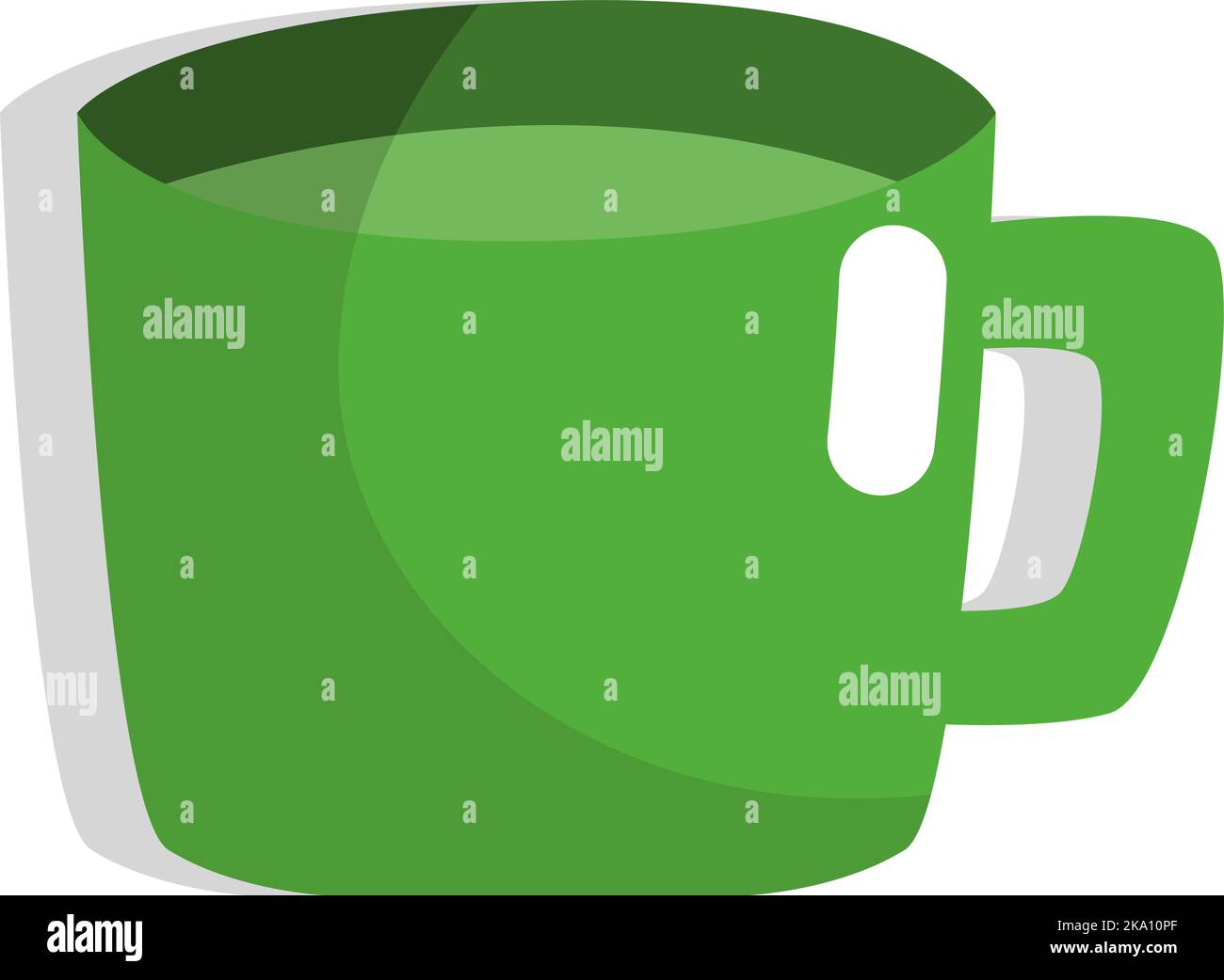 Green tea small cup, illustration or icon, vector on white background ...