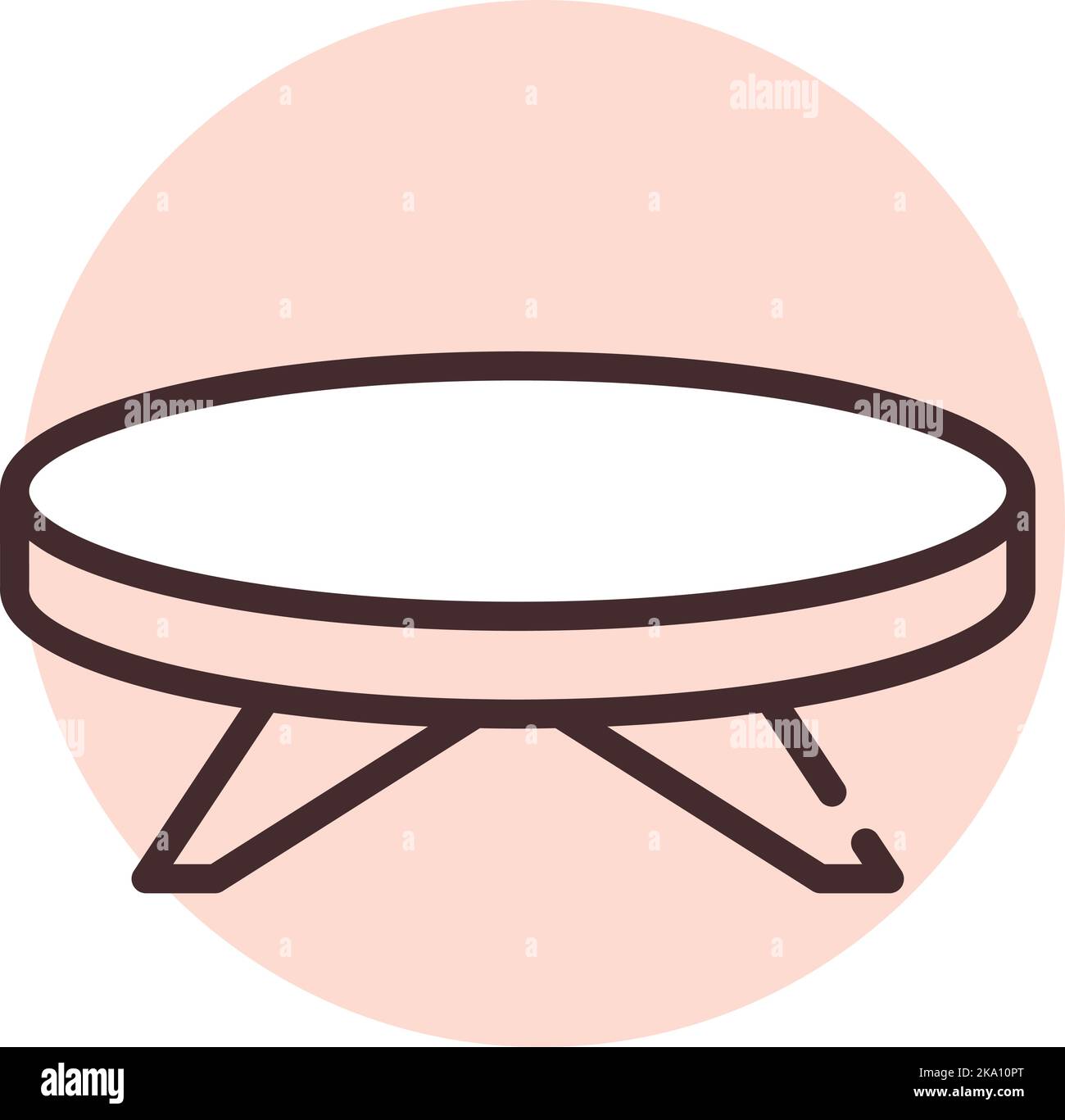 Furniture round table, illustration or icon, vector on white background ...