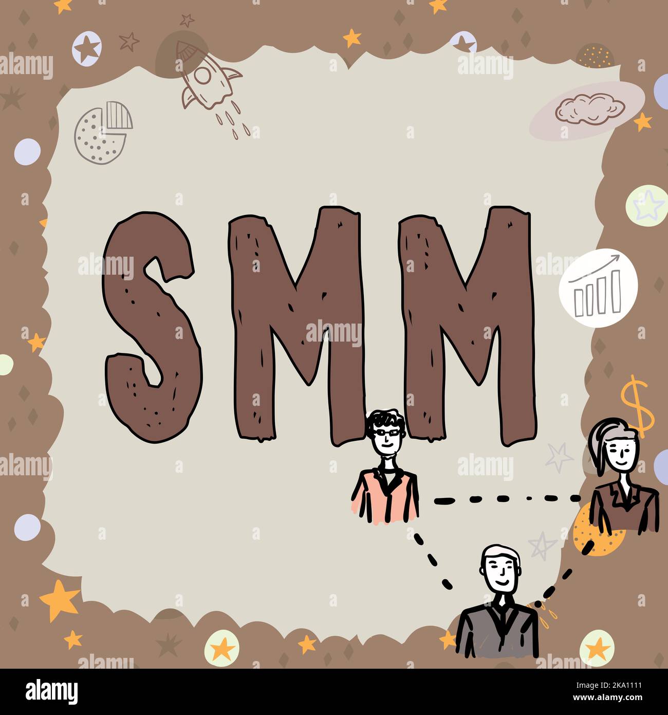 Text caption presenting Smm. Word for social media marketing platforms ...