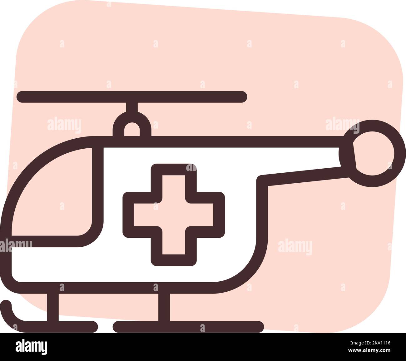 Hospital helicopter, illustration or icon, vector on white background ...