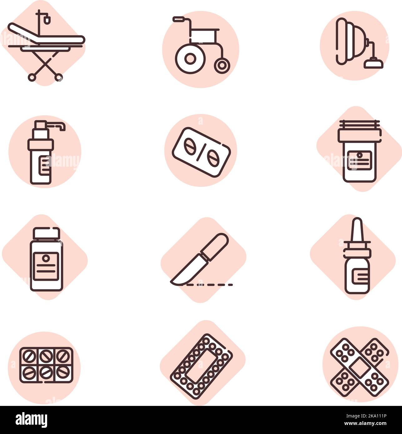 Health icon set, illustration or icon, vector on white background Stock ...