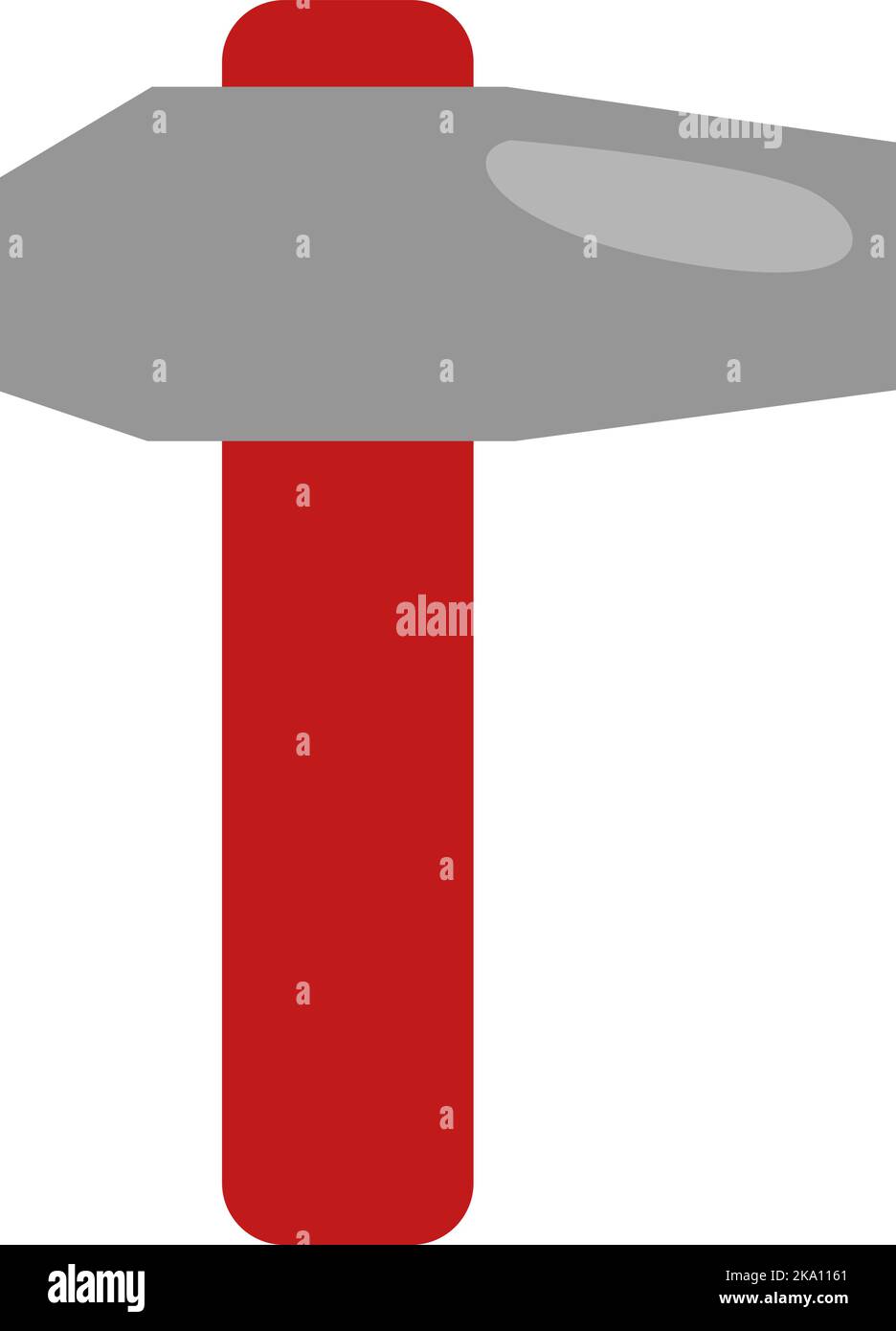 Instrument axe with red handle, illustration or icon, vector on white ...