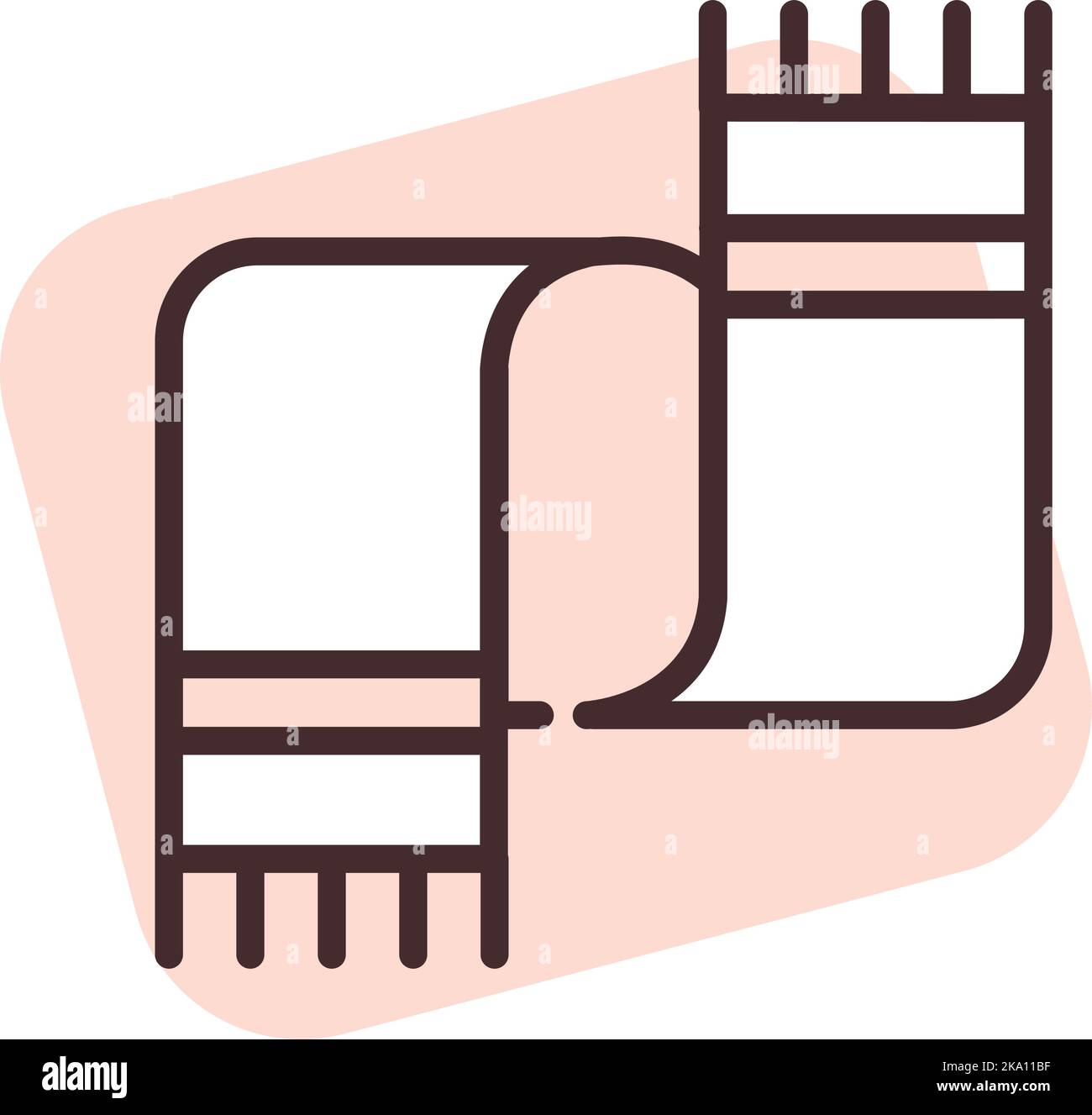 Home textile long table cloth, illustration or icon, vector on white ...