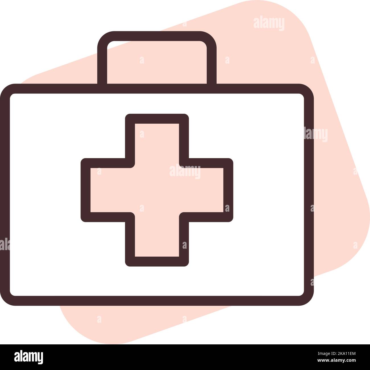 Hospital first aid bag, illustration or icon, vector on white ...