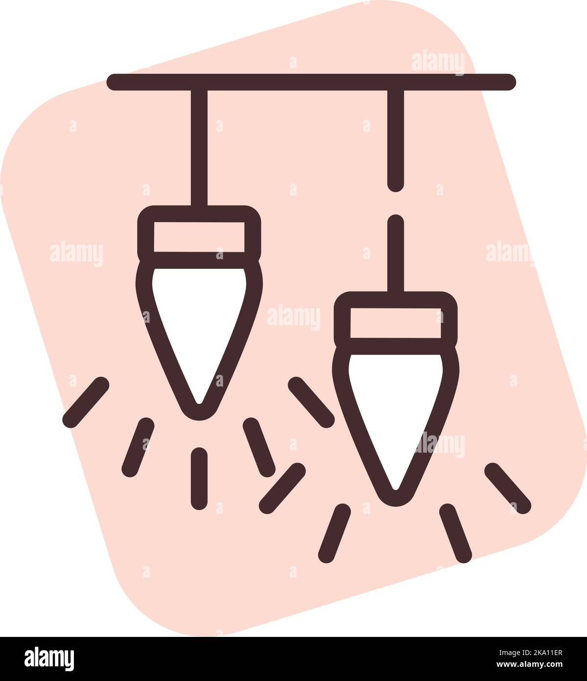 Decorative light, illustration or icon, vector on white background ...