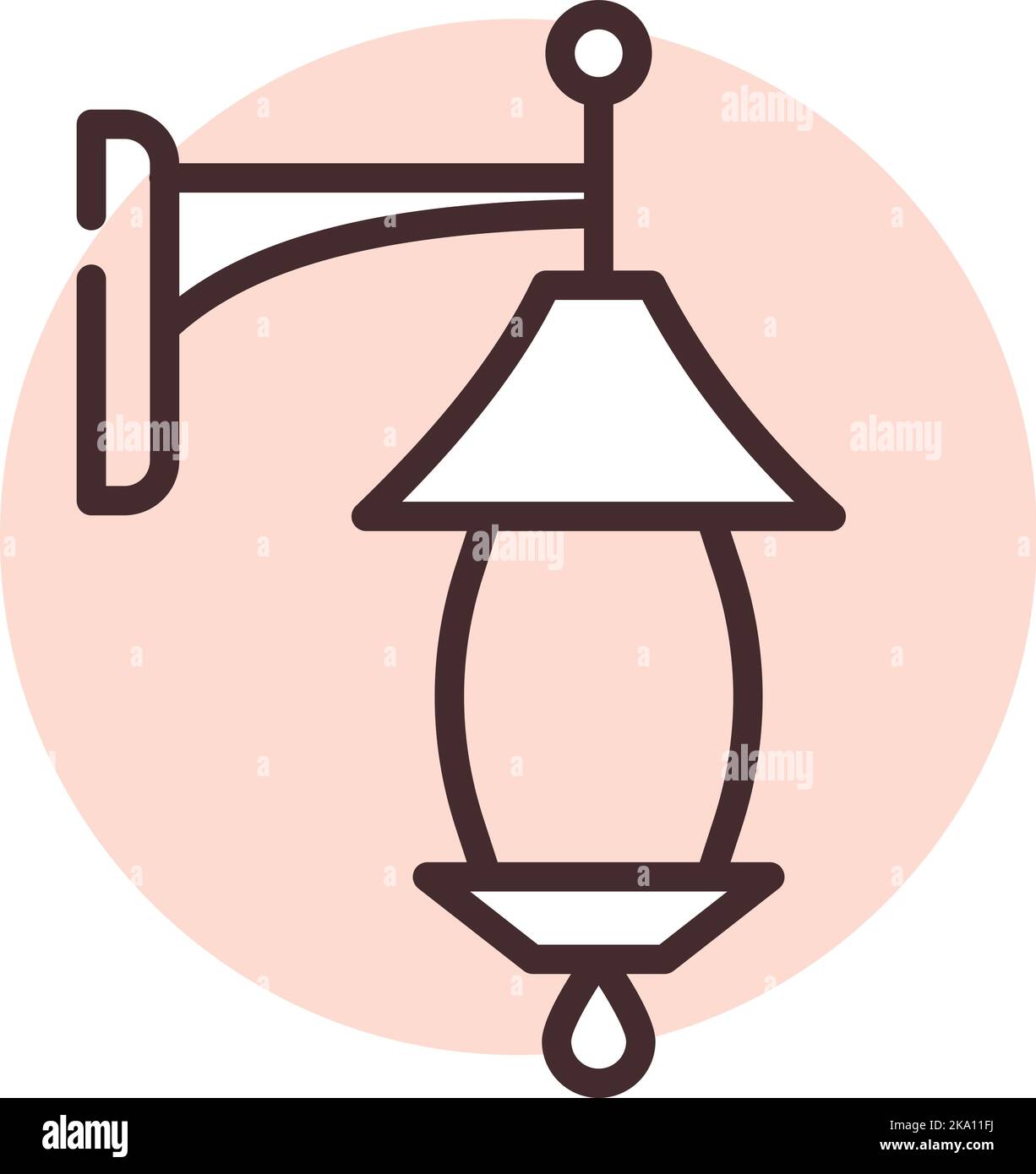 Light outdoor lamp, illustration or icon, vector on white background ...