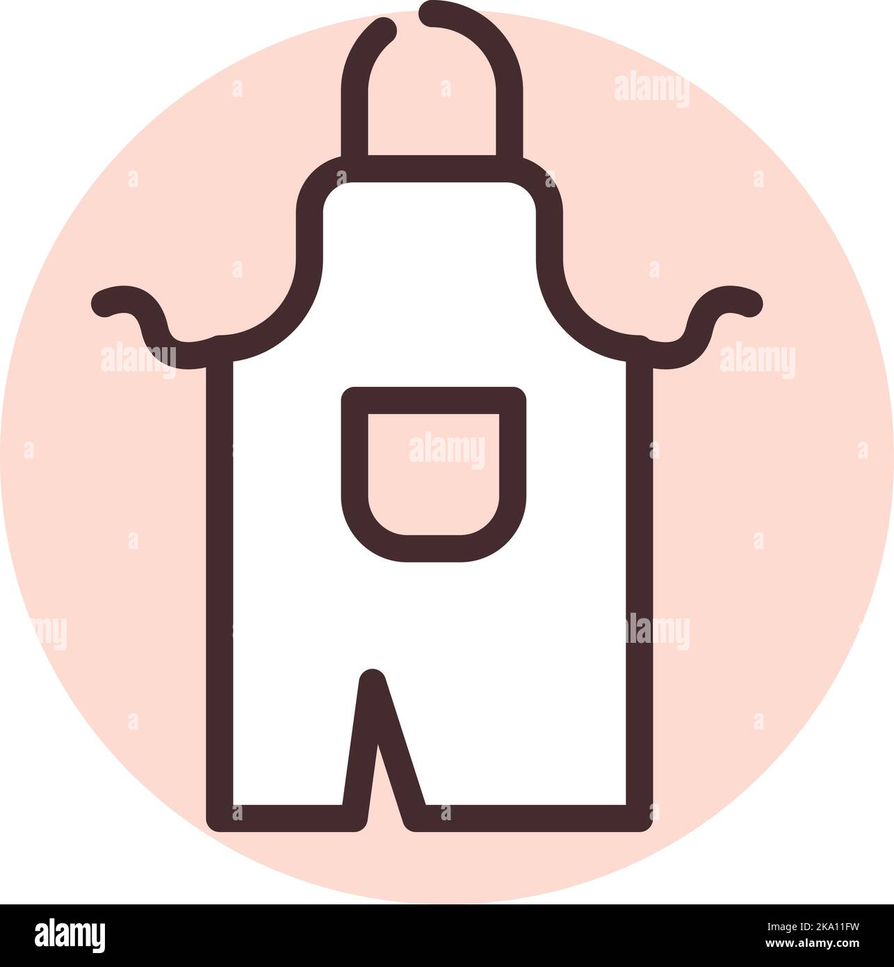 Home textile kitchen apron, illustration or icon, vector on white ...