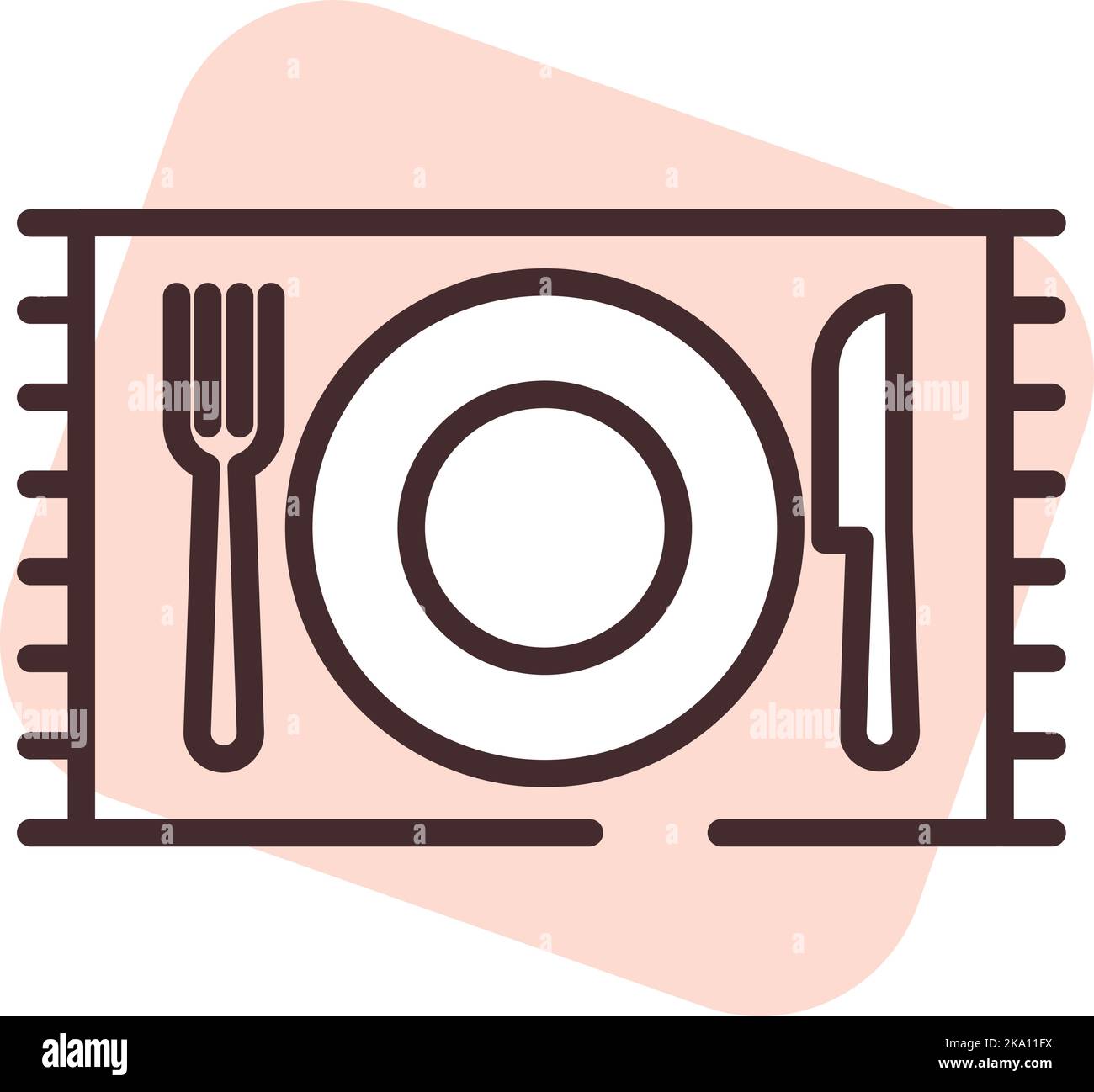 Home textile table meal cloth, illustration or icon, vector on white ...