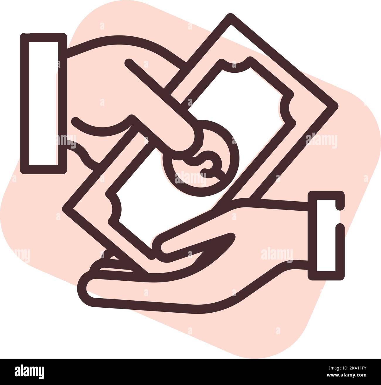 Investment borrow money, illustration or icon, vector on white ...