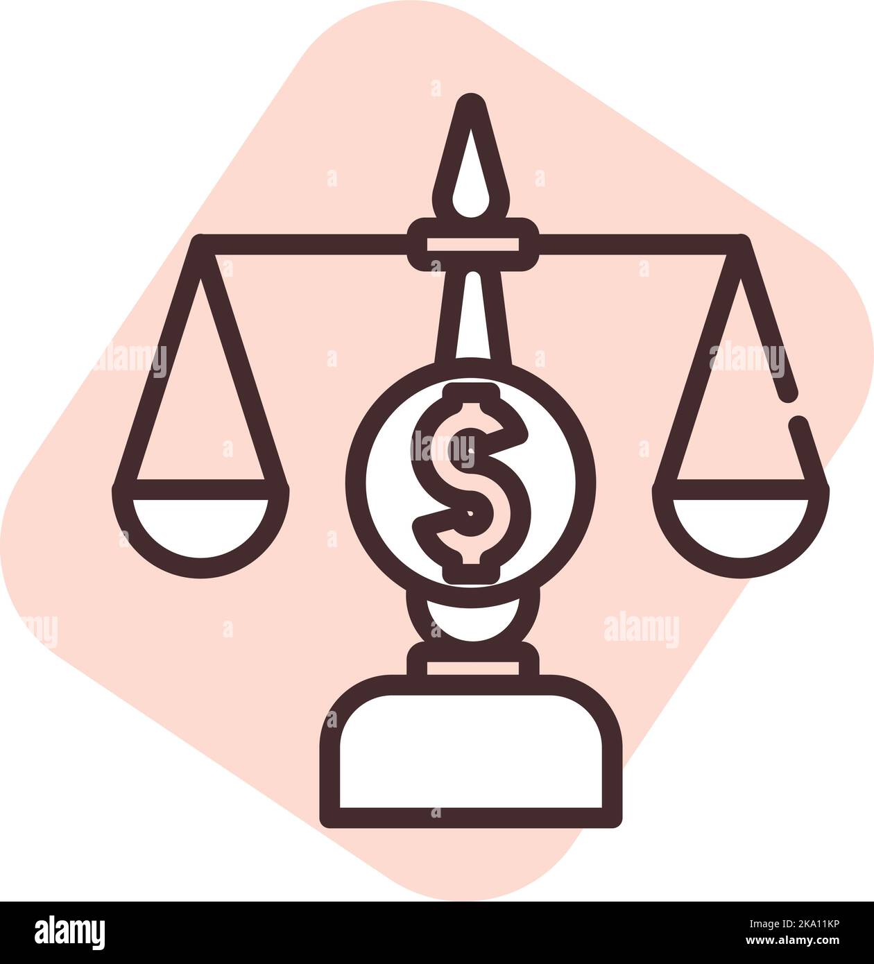 Investment scale, illustration or icon, vector on white background ...