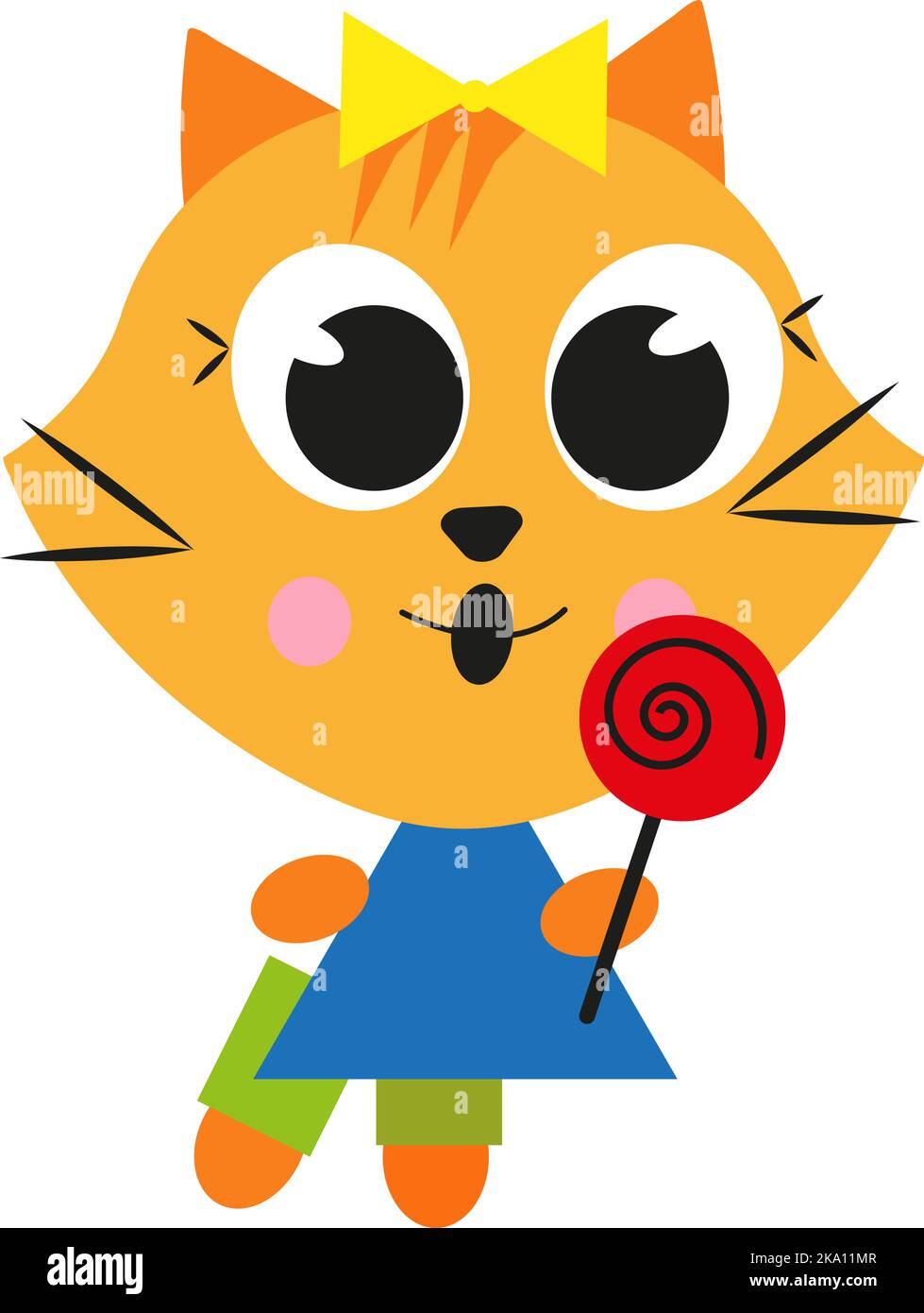 Kitty chupa chups, illustration or icon, vector on white background ...