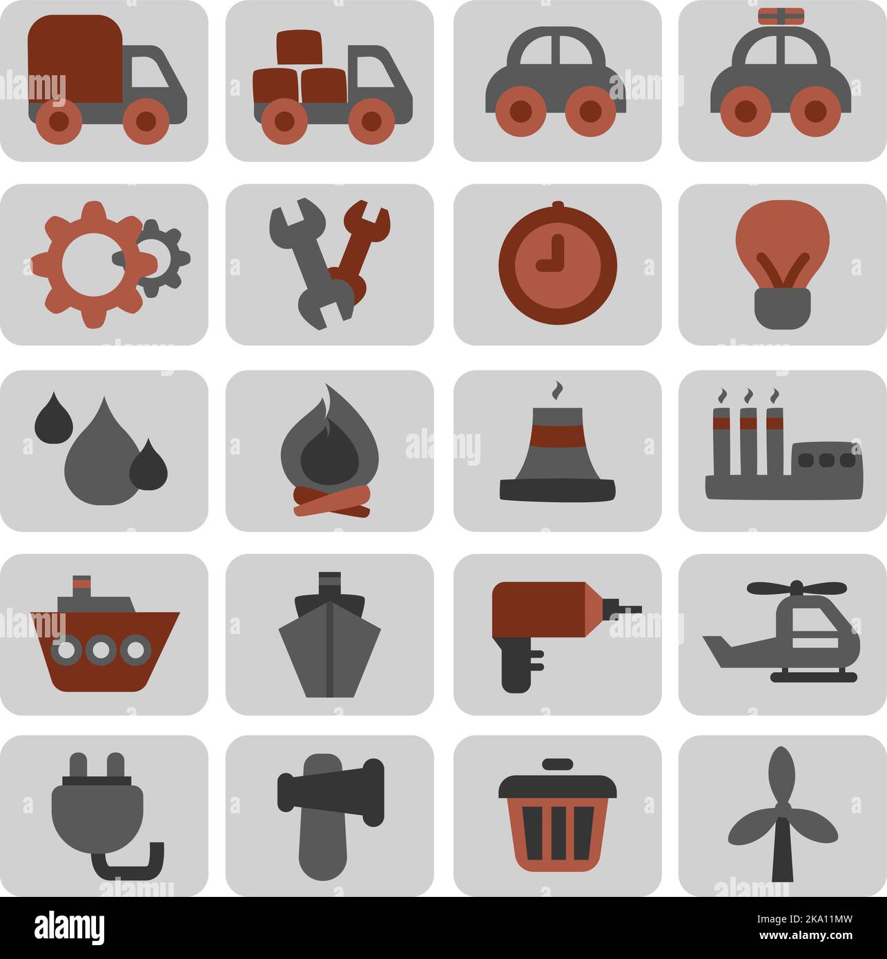 Industrial business, illustration or icon, vector on white background ...