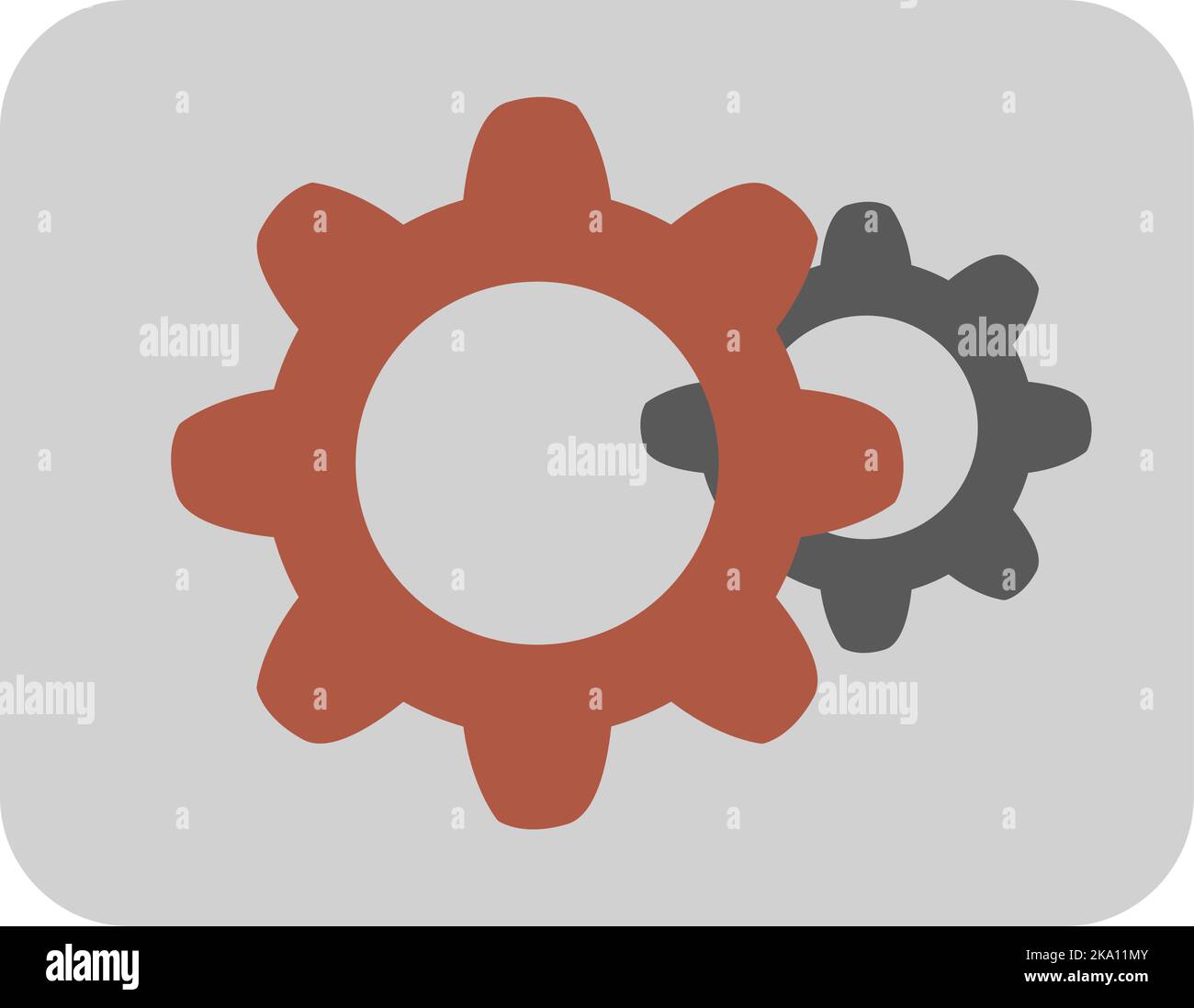 Industrial gear, illustration or icon, vector on white background Stock ...