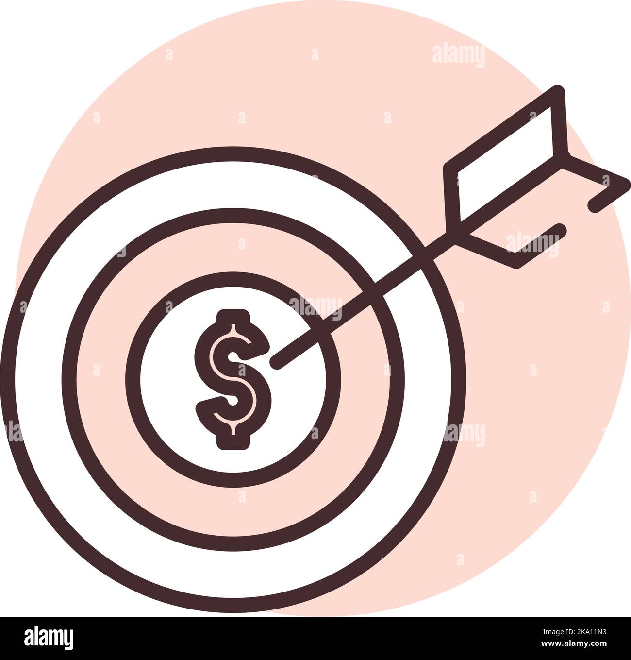 Investment target, illustration or icon, vector on white background ...