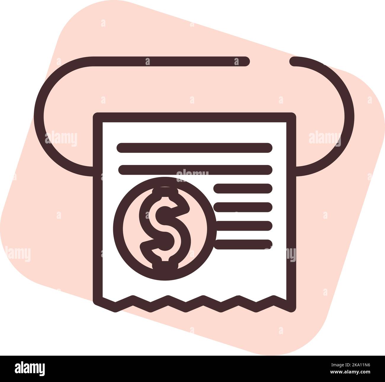 Investment receipt, illustration or icon, vector on white background ...