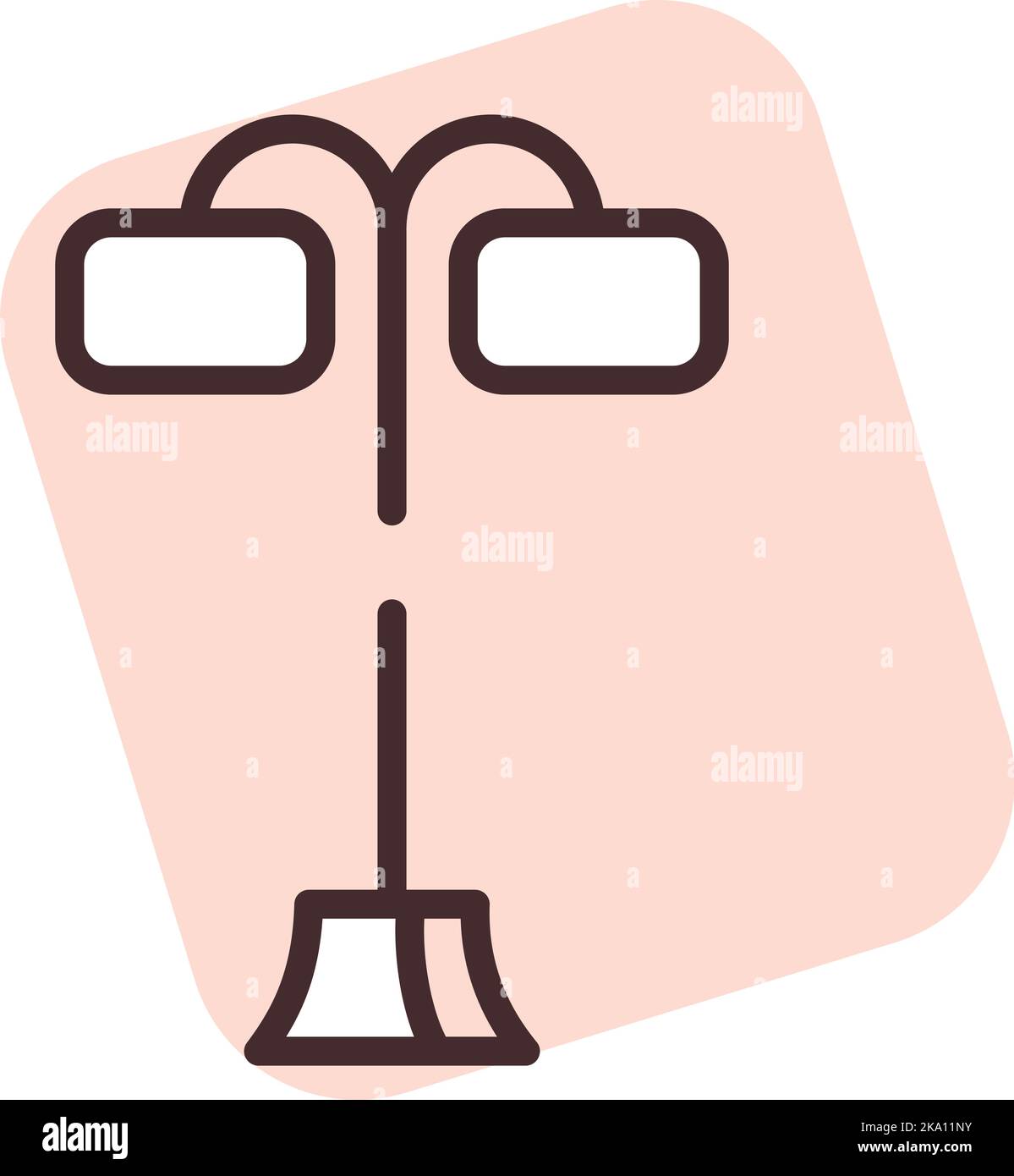 Light outdoor lamp, illustration or icon, vector on white background ...