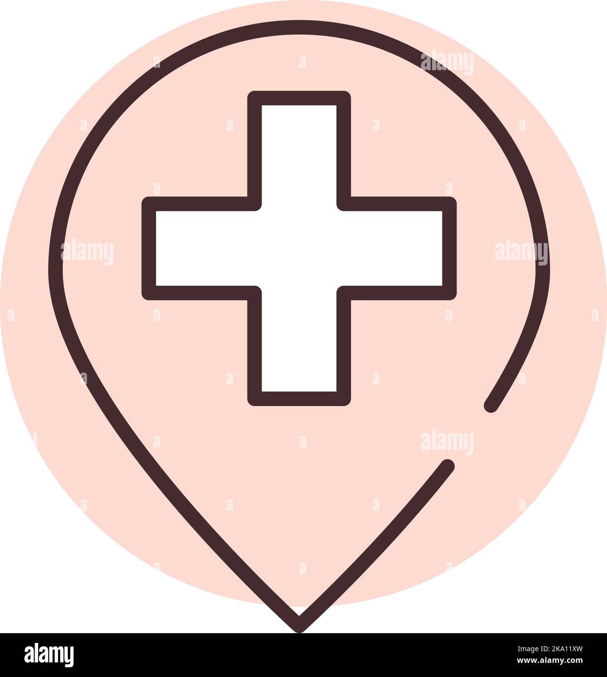 Medical location, illustration or icon, vector on white background ...