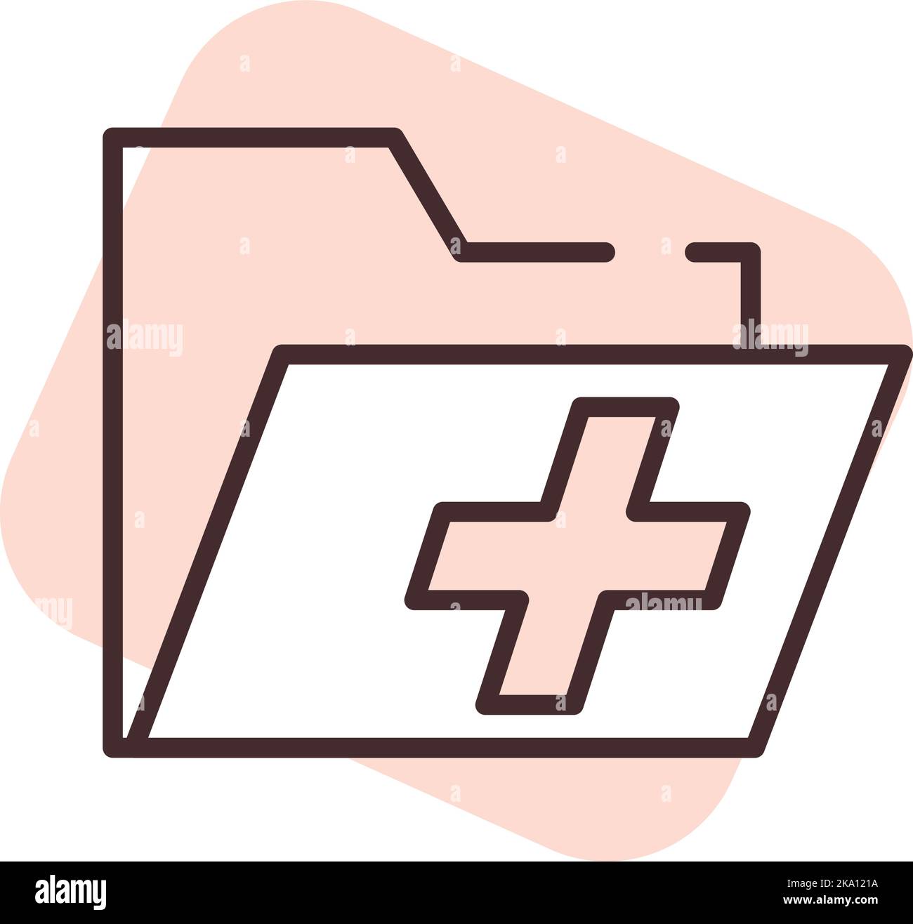 Medical folder, illustration or icon, vector on white background Stock ...