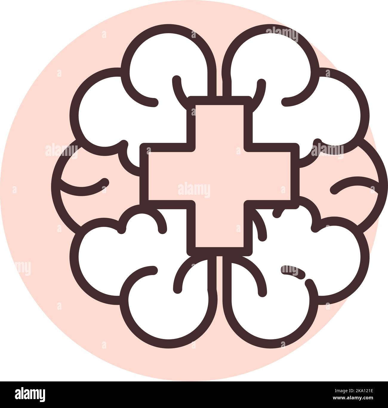 Medical brain psychology, illustration or icon, vector on white ...