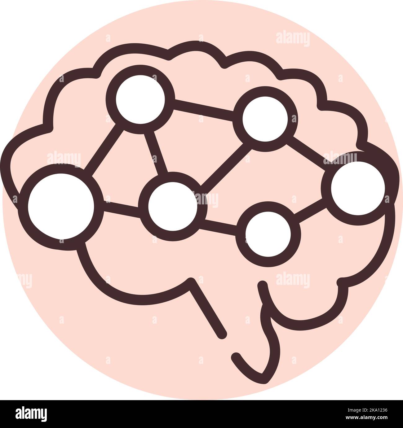Medical neurology, illustration or icon, vector on white background ...
