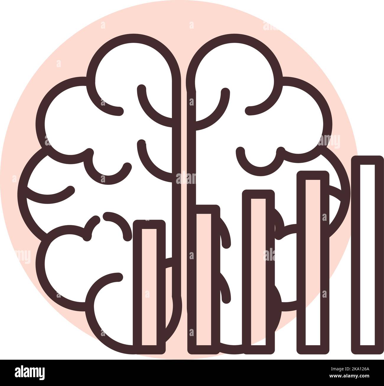 Mental brain health, illustration or icon, vector on white background ...