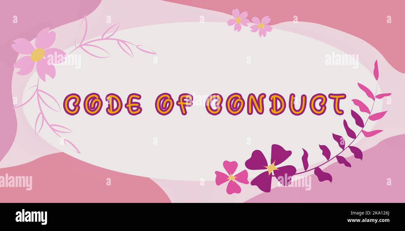 Text showing inspiration Code Of Conduct. Business idea set of ...